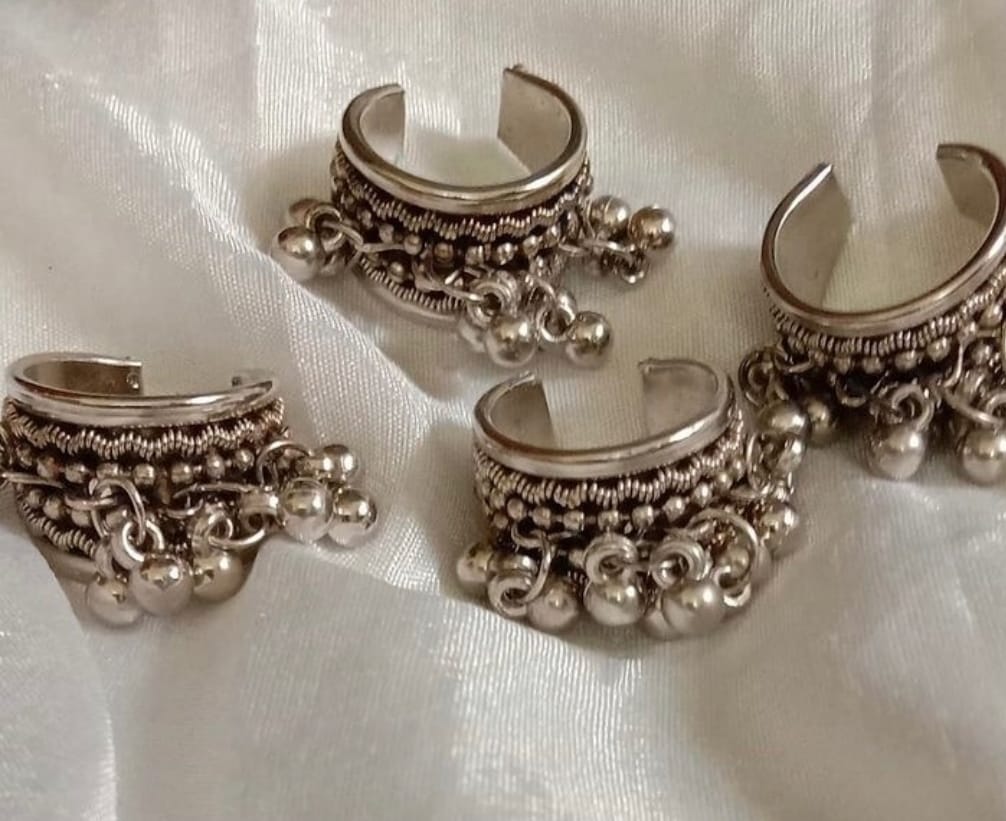 Oxidised Silver Adjustable Finger Ring - Givame
